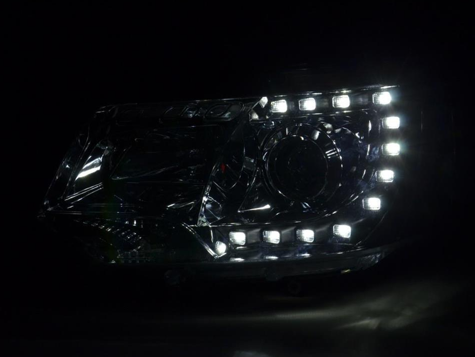VW T5.1 Transporter 2010 On Black DRL Headlights inc Height Adjustment ...